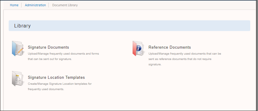 Document Library for eSignatures